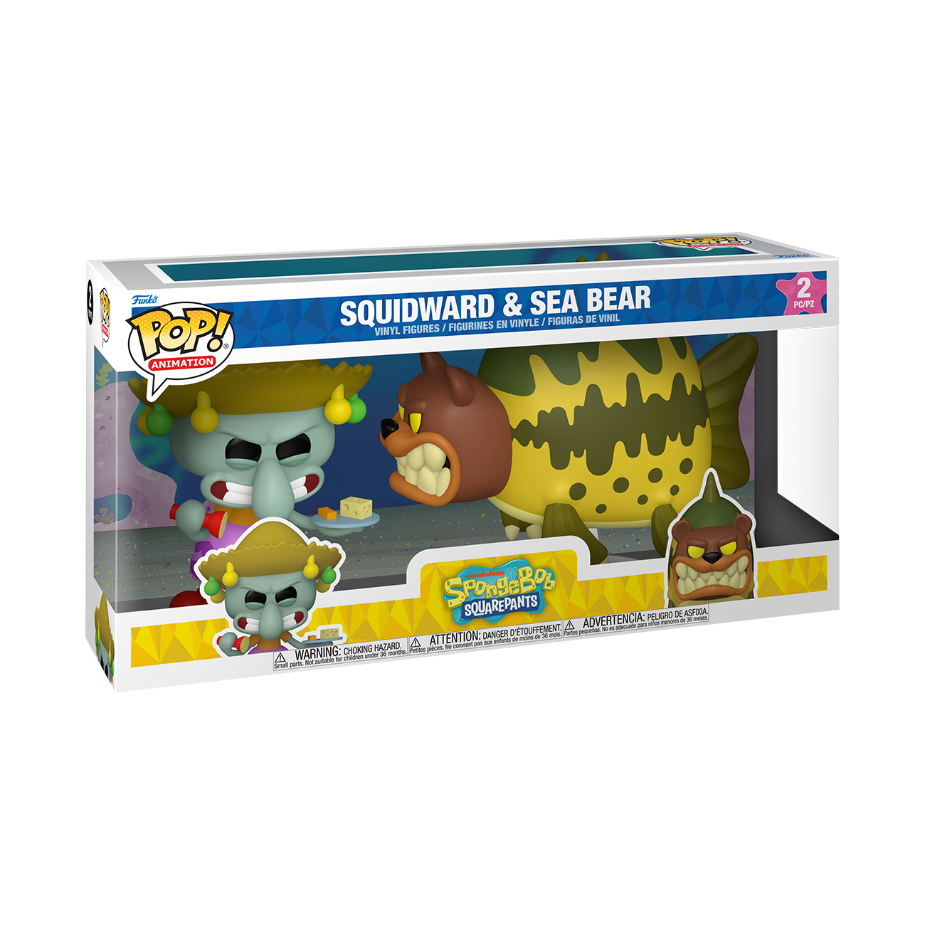 Funko POP! Animation: Spongebob S5 - Squidward and Sea Bear 2 Pack (Pr ...