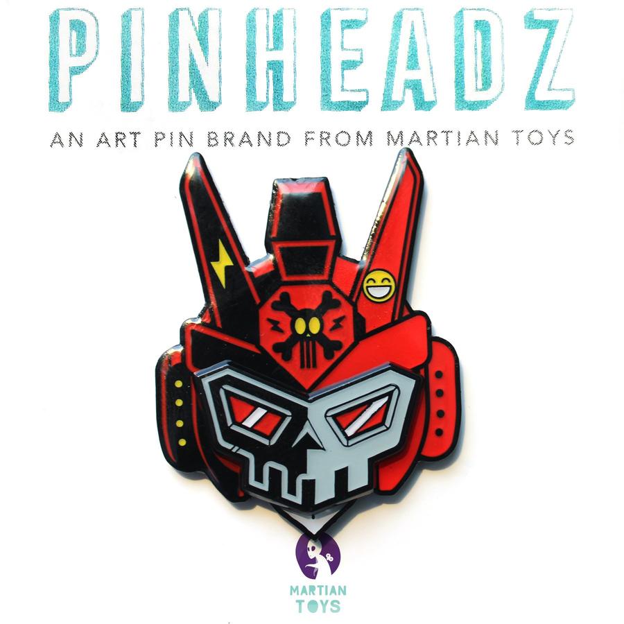 PinHeadz - Bunka Design - Breakaway Masks - Red Face (Pin & Magnet) Qu ...